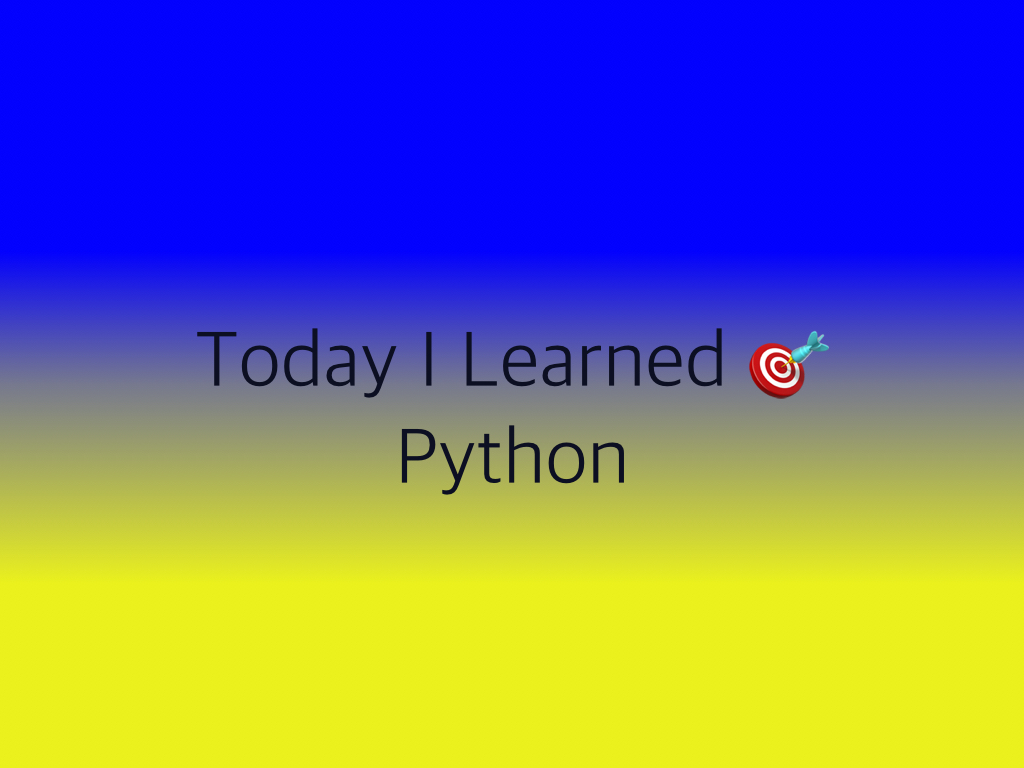 [TIL#6] Python 기초 -2